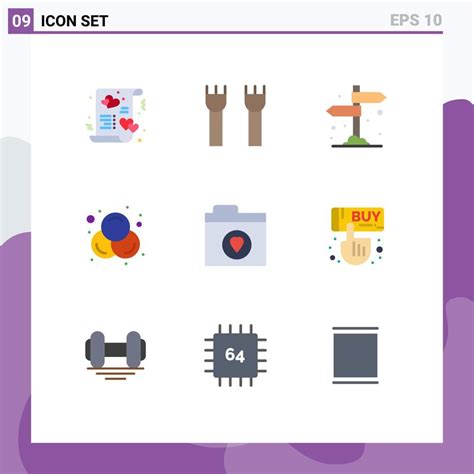 Pictogram Set Of Simple Flat Colors Of Favorite Design Fortress Colors Direction Editable