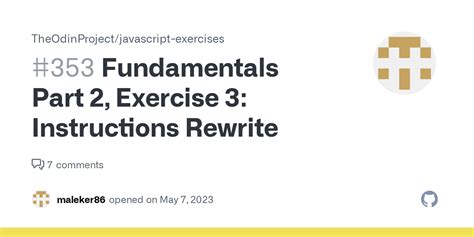 Fundamentals Part Exercise Instructions Rewrite Issue TheOdinProject Javascript
