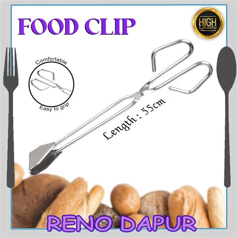 55cm Stainless Steel Tongs Barbecue Clip Bread Clip Long Food Clip