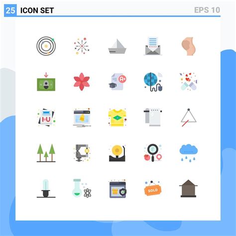 Set Of 25 Vector Flat Colors On Grid For Envelope Communication