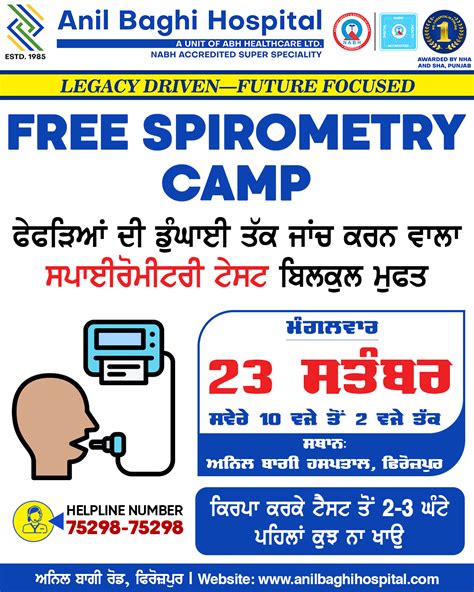 Free Spirometry Test Camp Check Your Lung Health At Anil Baghi Hospital Anil Baghi Hospital