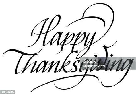 Selamat Thanksgiving Kaligrafi Prasasti Templat Desain Huruf Kaligrafi