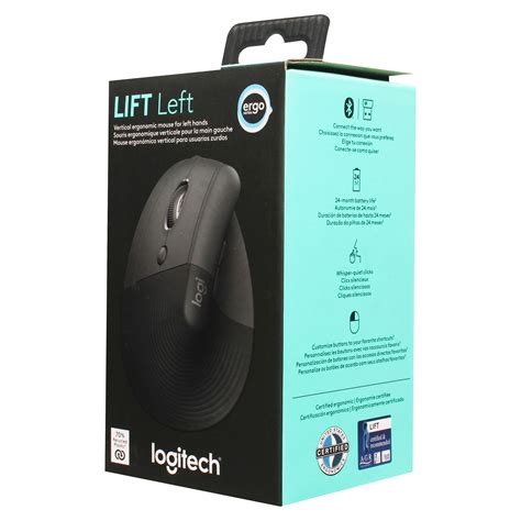 Mouse Ergonómico Vertical Logitech Lift Left Carbón