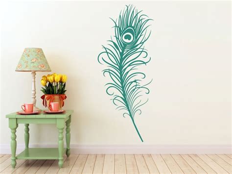 Large Peacock Feather Vinyl Decal Wall Art Sticker Art Room