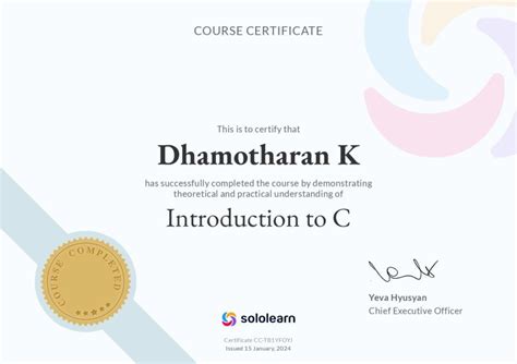 Dhamotharan Kumaran On Linkedin C Cprogramming Sololearn