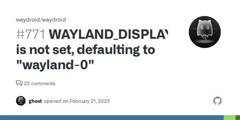 wayland display is not set defaulting to wayland 0 · issue 771