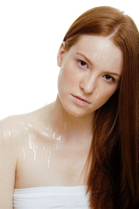 Beauty Young Redhead Woman Red Flying Hair Funny Ginger Fresh Spa Girl