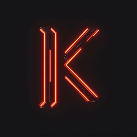 A Black Background With A Red Neon Letter K Premium Ai Generated Image
