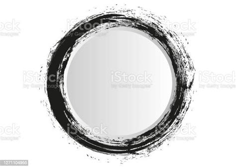 벡터 브러시는 흰색 배경에 페인트원을 스트로크합니다 잉크 손으로 그린 페인트 브러시 원 로고 라벨 디자인 요소 벡터 일러스트레이션 검은 추상 원 프레임 엘니뇨에 대한 스톡