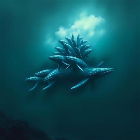 Ocean Floor Whale Migration Patterns Premium Ai Generated Image