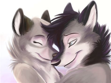 Cuddling Anime Wolf Couple Cuddling Anime Wolf Couple