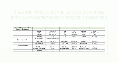 Free Entry Exit Registration Form Templates For Google Sheets And Microsoft Excel Slidesdocs