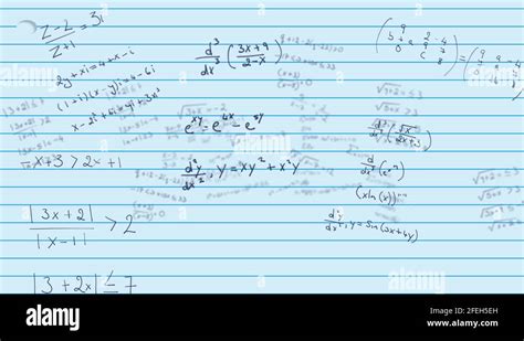 Mathematical Equations Floating Against White Lined Paper Stock Video Footage Alamy