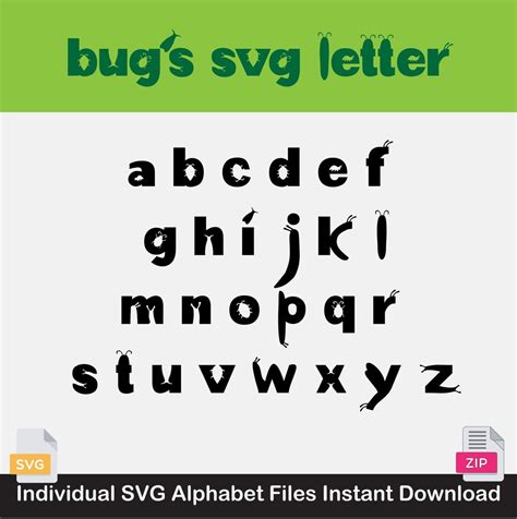 Bugs Vector Font Letter Svg Individual Letters Cricut Font