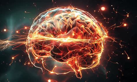 Glowing Brain With Electric Sparks And Neural Connections Representing Artificial Intelligence