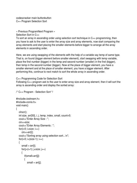 Selection Sort Pdf Array Data Structure C