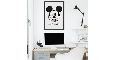 Personalized Disney Mickey Mouse Winking Face Poster Zazzle