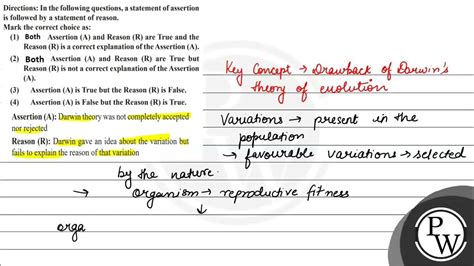 Directions In The Following Questions A Statement Of Assertion Is Followed By A Statement Of R