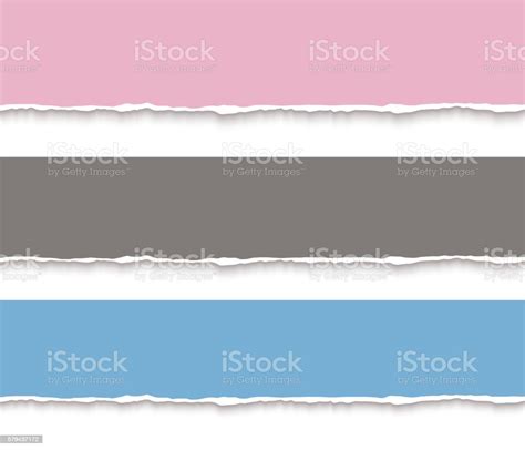 Torn Paper Blank Banners Vector Realistic Illustration Stock
