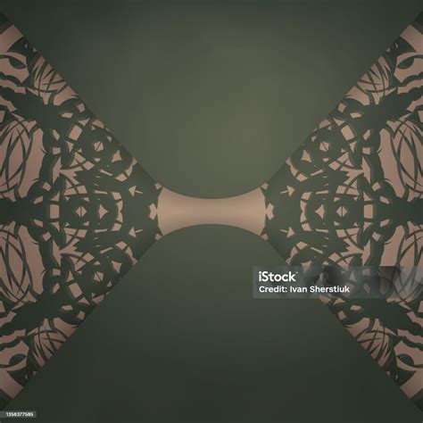 Brosur Warna Hijau Dengan Pola Coklat Abstrak Untuk Desain Anda