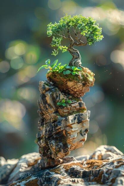 Premium Photo A Bonsai Tree With A Small Tree On Top Of It