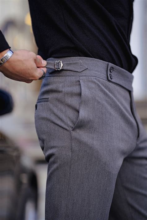Gray Slim Fit Groom Wedding Pants For Men Gentwith