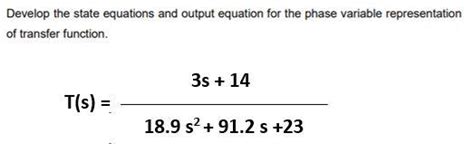 Solved Develop The State Equations And Output Equation For