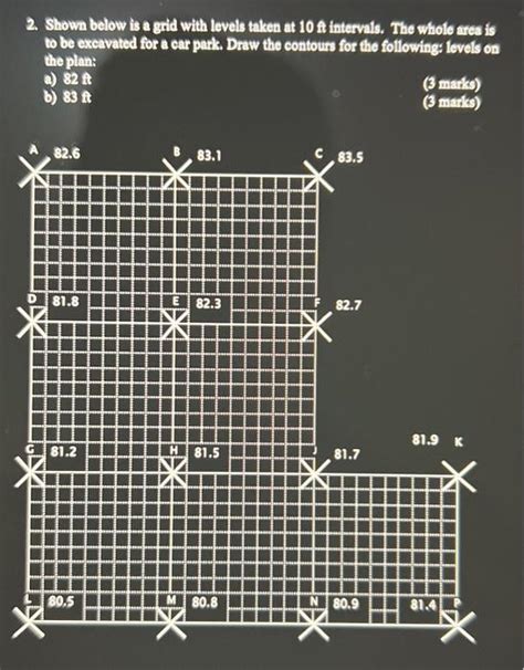 Solved 2 Shown Below Is A Grid With Levels Taken At 10 Ft