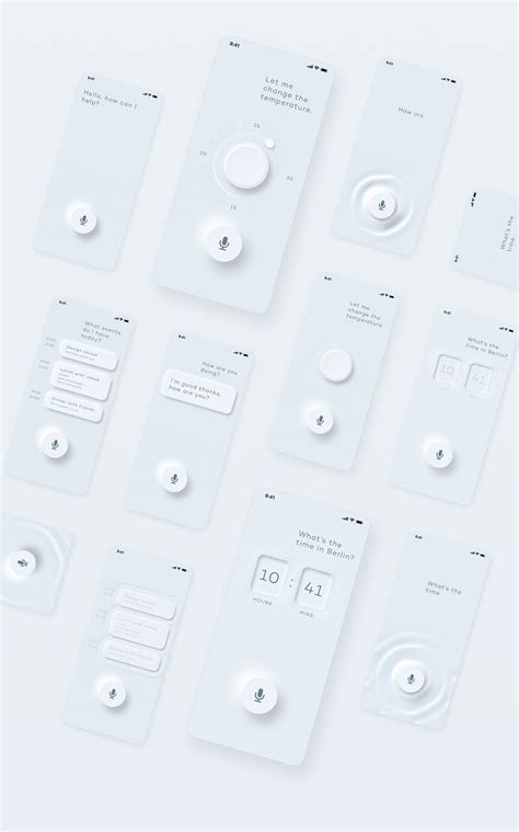 Neomorphic Virtual Assistant App Behance