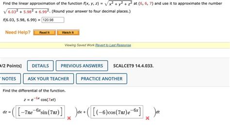 Solved Find The Linear Approximation Of The Function Fx Y