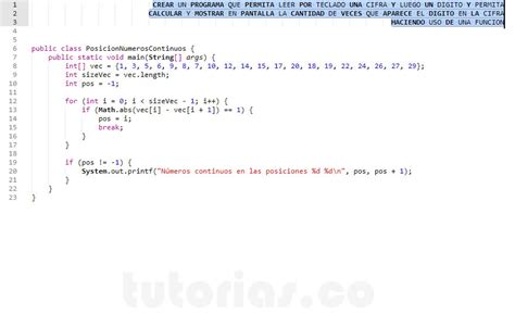 Arrays Java Posicion De Numeros Continuos En Vector Tutorias Co