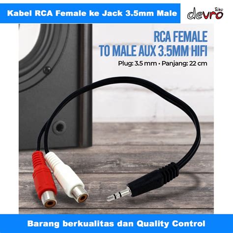 Jual Kabel Jack Aux 3 5mm Male Ke RCA Female Kabel RCA Female Ke Jack