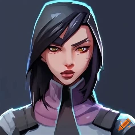 Black Hair Girl With Omen Outfit From Valorant