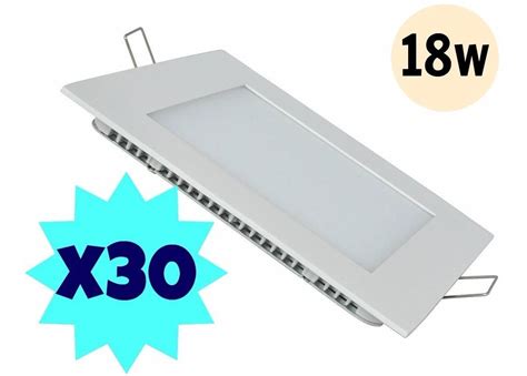 Pack 30 Foco Panel Led 18w Embutido Frio Cuadrado Importadora
