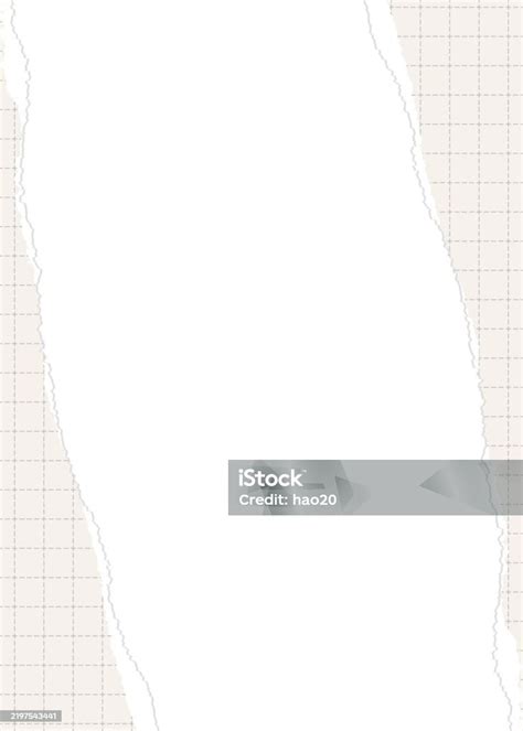 찢어진 종이 프레임 간단한 그리드 종이 찢어진 노트북 스타일 배경 프레임 수직 Educational Institutions And Organizations에 대한 스톡 벡터