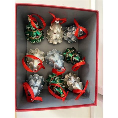 Vintage Blown Glass Christmas Ornaments Trees Set Of 8 Chairish