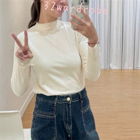 現貨32wardrobe闆娘實拍 基礎百搭。人手一件入秋小立領彈性上衣806 A 蝦皮購物