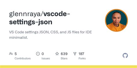 Github Glennrayavscode Settings Json Vs Code Settings Json Css And Js Files For Ide