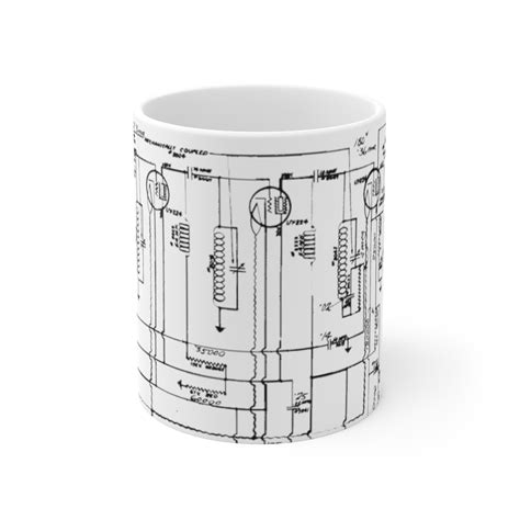 Brunswick Antique Radio Schematic Ceramic Coffee Mug 11oz Antique Radio Shop