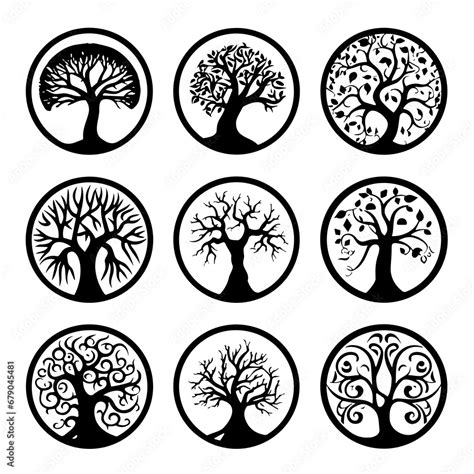 Tree Silhouette Tree Vector Tree Illustration Tree Svg Leaves Png Leaves Svg Leaf Svg