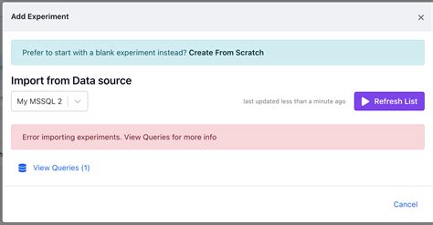 Enhancement Experiment Import Modal Improvements Add Link To Edit