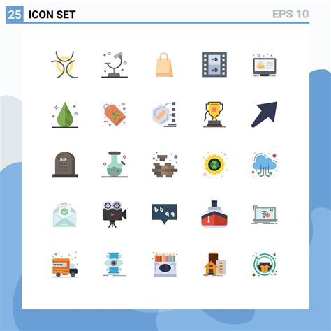 25 Universal Flat Colors Set For Web And Mobile Applications Adjustment Multimedia Bag Movie