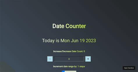 Date Counter Codesandbox
