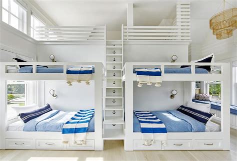 Nautical Style Loft Bed Beach Bunk Beds 35 Bunk Room Ideas