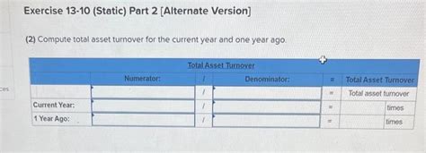 Solved Required Information Exercise 13 10 Static Chegg