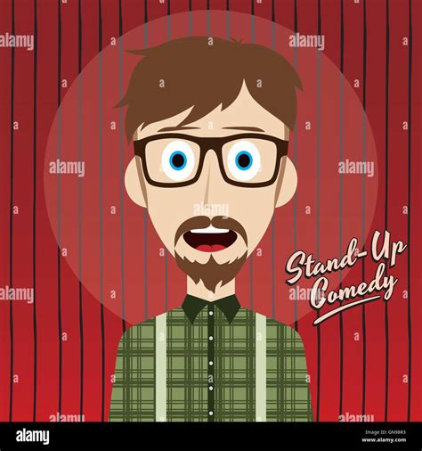 Hilarious Guy Stand Up Comedian Cartoon Stock Vector Image And Art Alamy