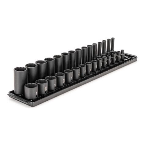 Tekton 30 Piece Standard Sae 3 8 In Drive Set 12 Point Impact Socket Set Sid91214 At