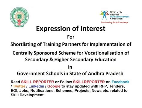 expression of interest for shortlisting of skill development training