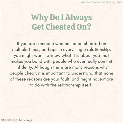 Why Does Everyone Cheat On Me