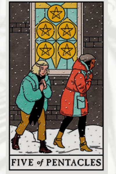 Five Of Pentacles Tarot Card Meaning Upright And Reversed Sage And Moon